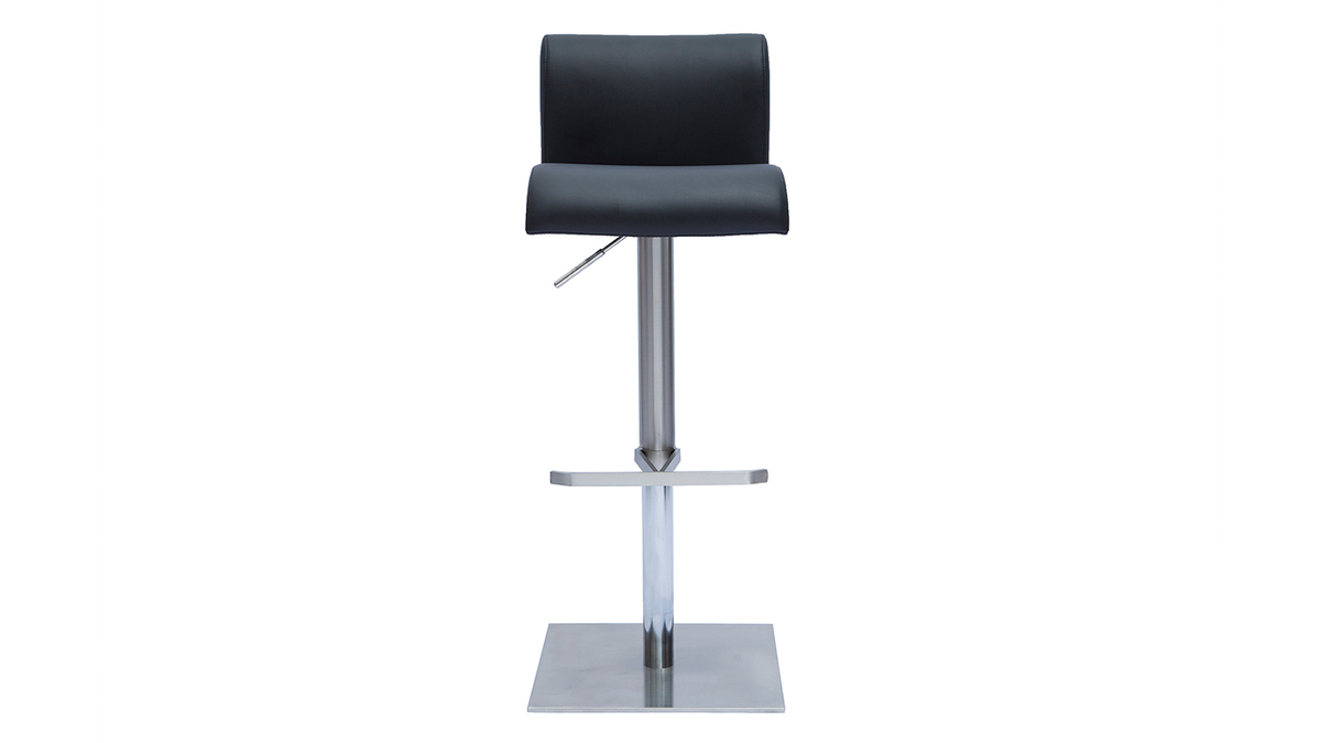 Design-Barhocker höhenverstellbar schwarz gebürsteter Edelstahl (2er ...