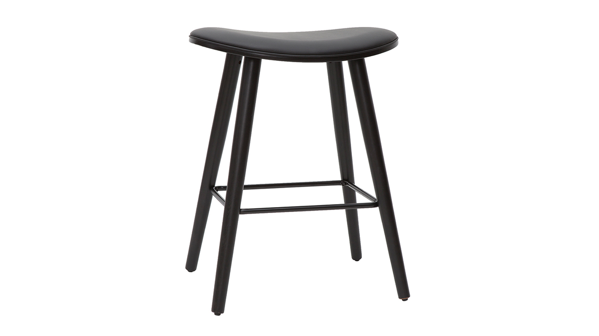 Design-Barhocker schwarz H65 cm (2er-Set) MEADOW - Miliboo