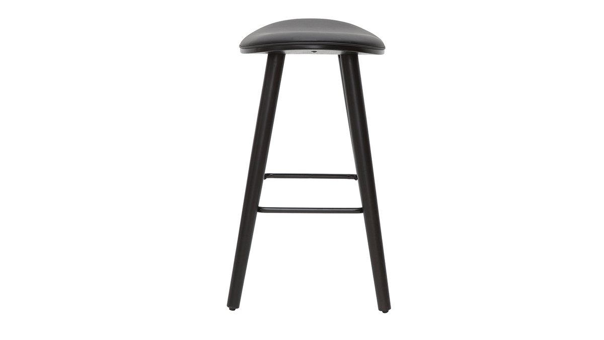 Design-Barhocker schwarz H65 cm (2er-Set) MEADOW - Miliboo