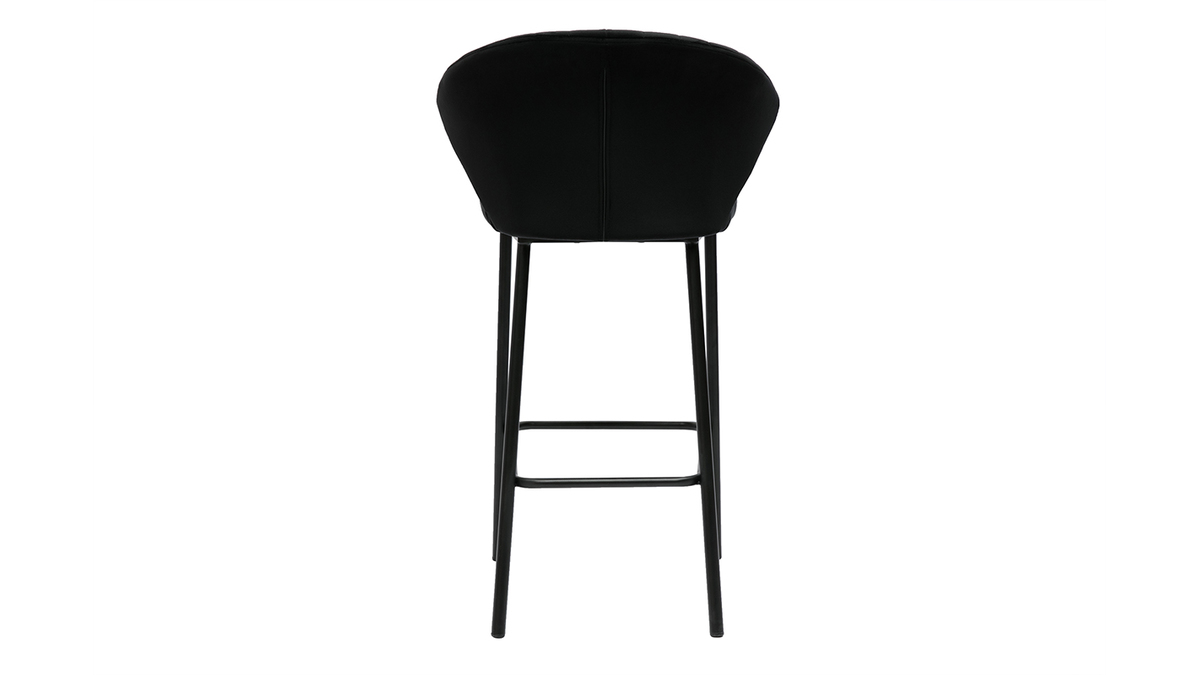 Design-Barhocker schwarzem Samt H68 cm (2er-Set) DALLY - Miliboo