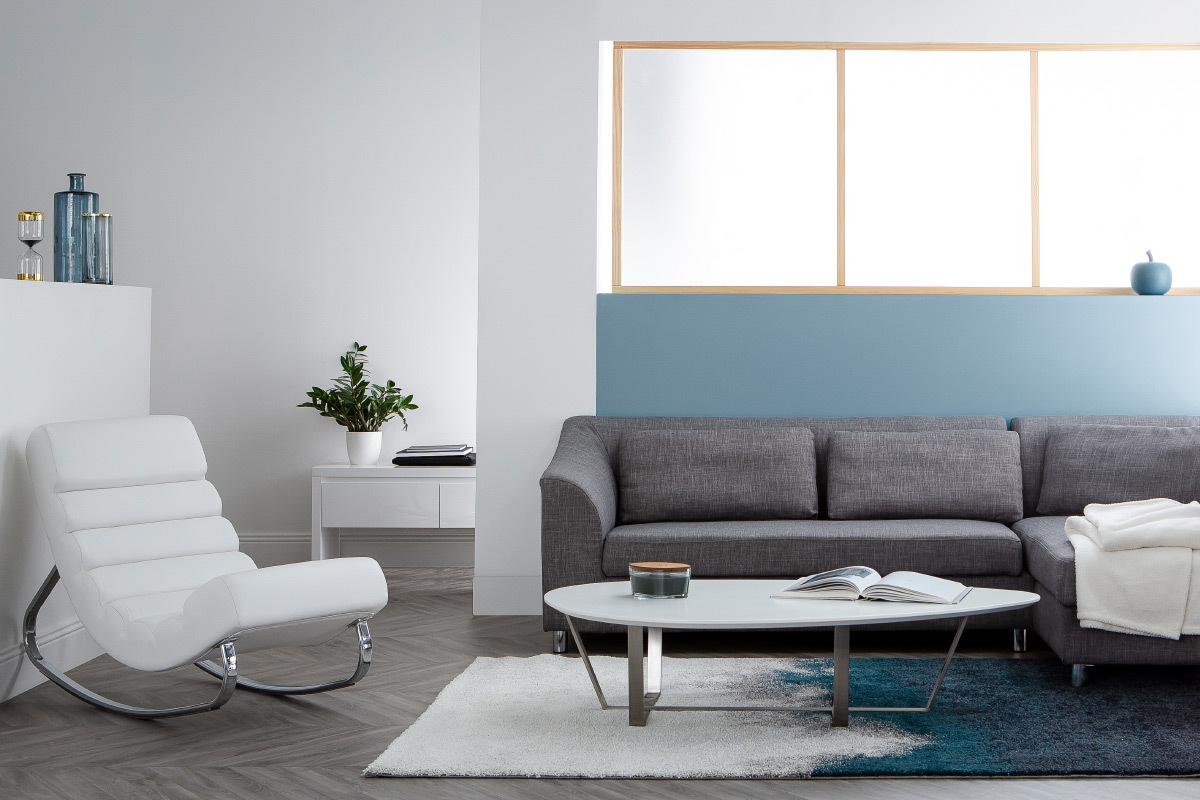 Design-Sessel Schaukelstuhl TAYLOR Weiß - Miliboo