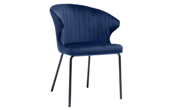Design-Stuhl aus blauem Samt REQUIEM - Miliboo