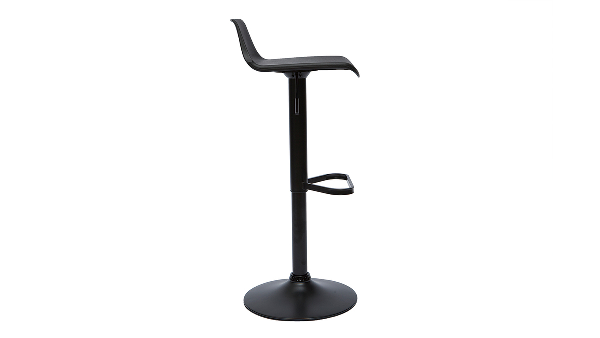 Schwarze 360° drehbare und höhenverstellbare Design-Barhocker (2er-Set ...