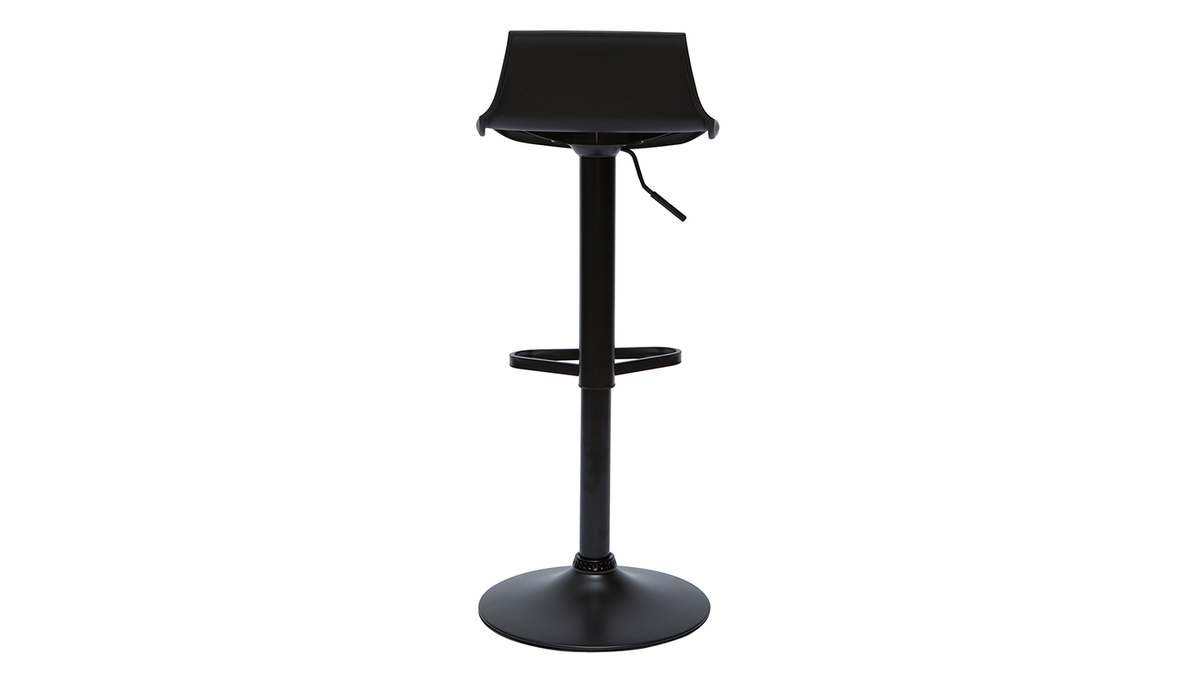 Schwarze 360° drehbare und höhenverstellbare Design-Barhocker (2er-Set ...