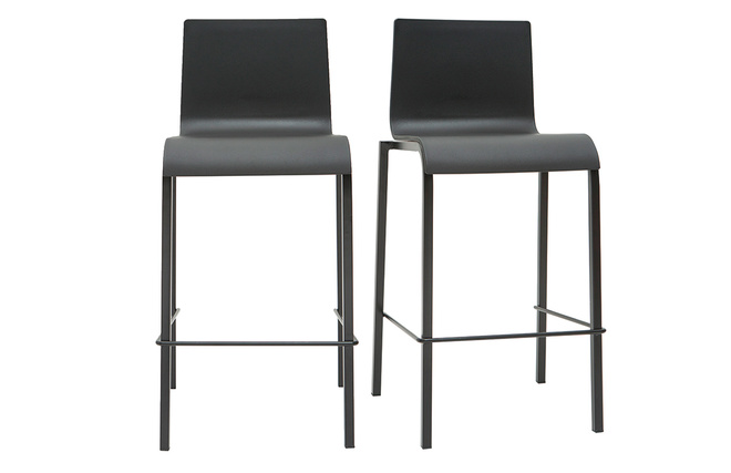 Schwarze stapelbare Designer-Barhocker H65 cm (2er-Satz) KUPA - Miliboo