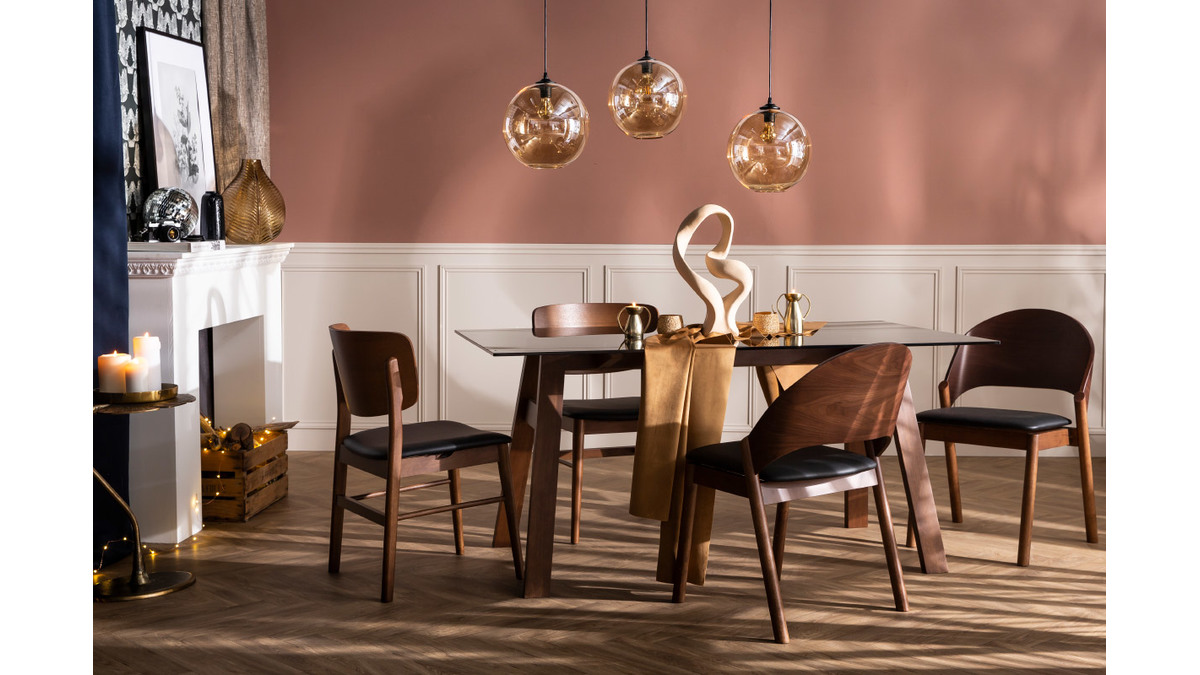 Stühle in Nussbaumholz in schwarz ( 2er-Set) SHELDON - Miliboo