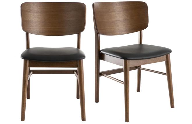 Stühle in Nussbaumholz in schwarz ( 2er-Set) SHELDON - Miliboo